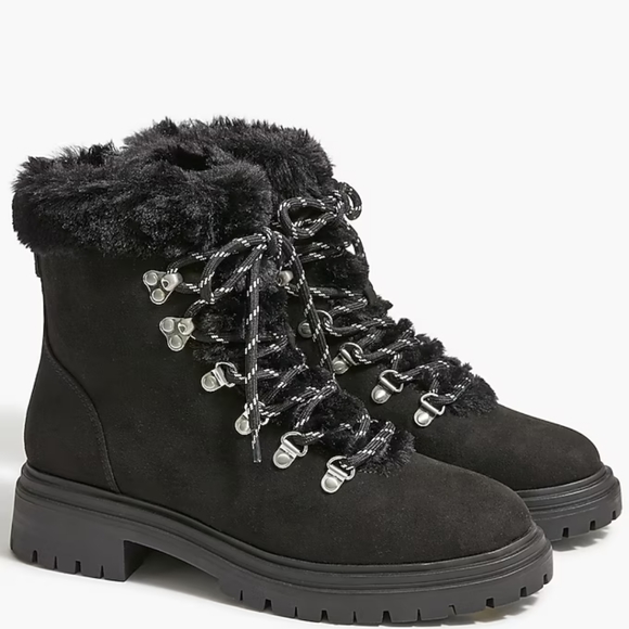 J. Crew Factory | Shoes | J Crew Factory Faux Fur Winter Hiking Boots ...